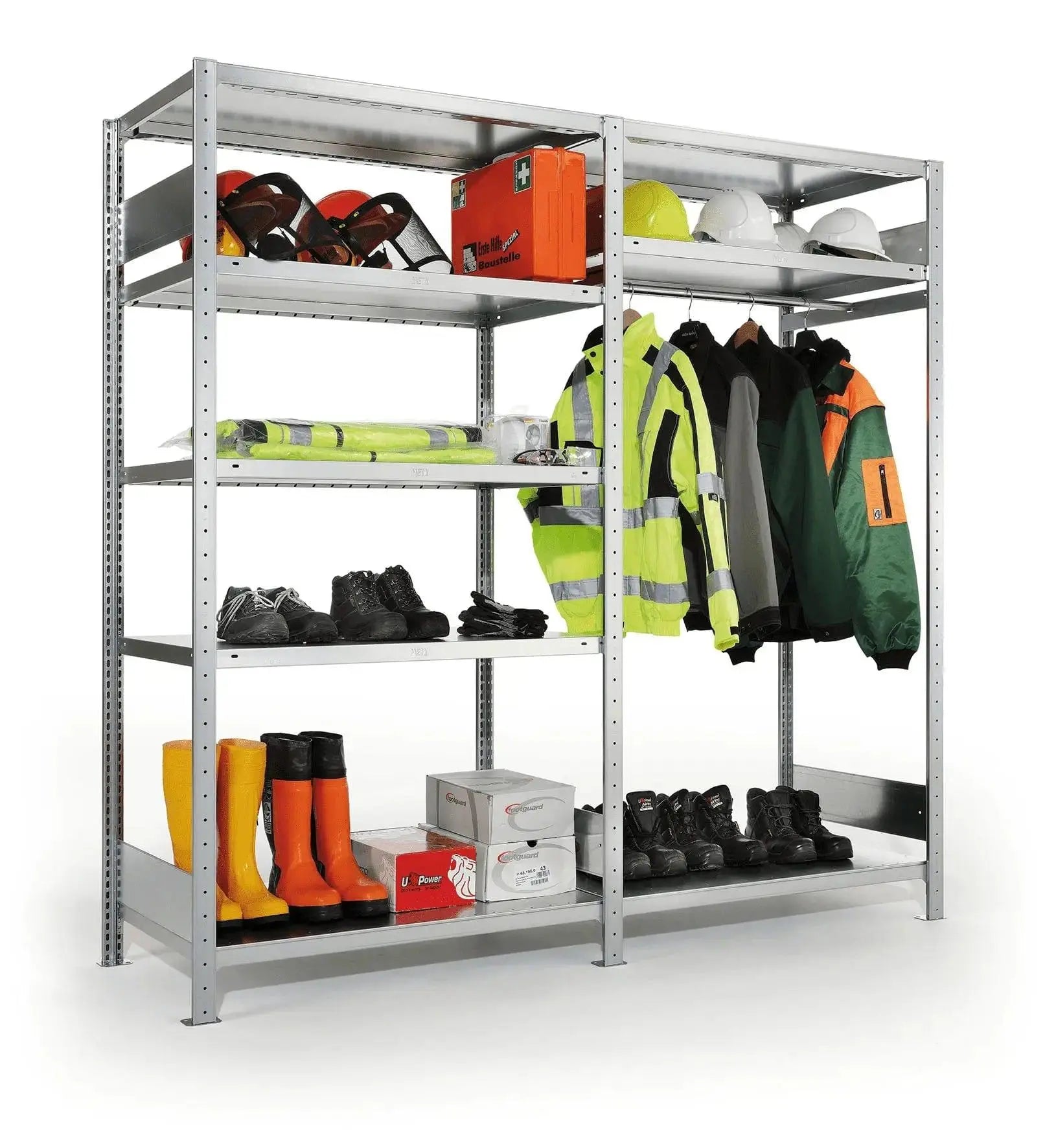 META CLIP Arbeitsschutz-Komplettregal verzinkt